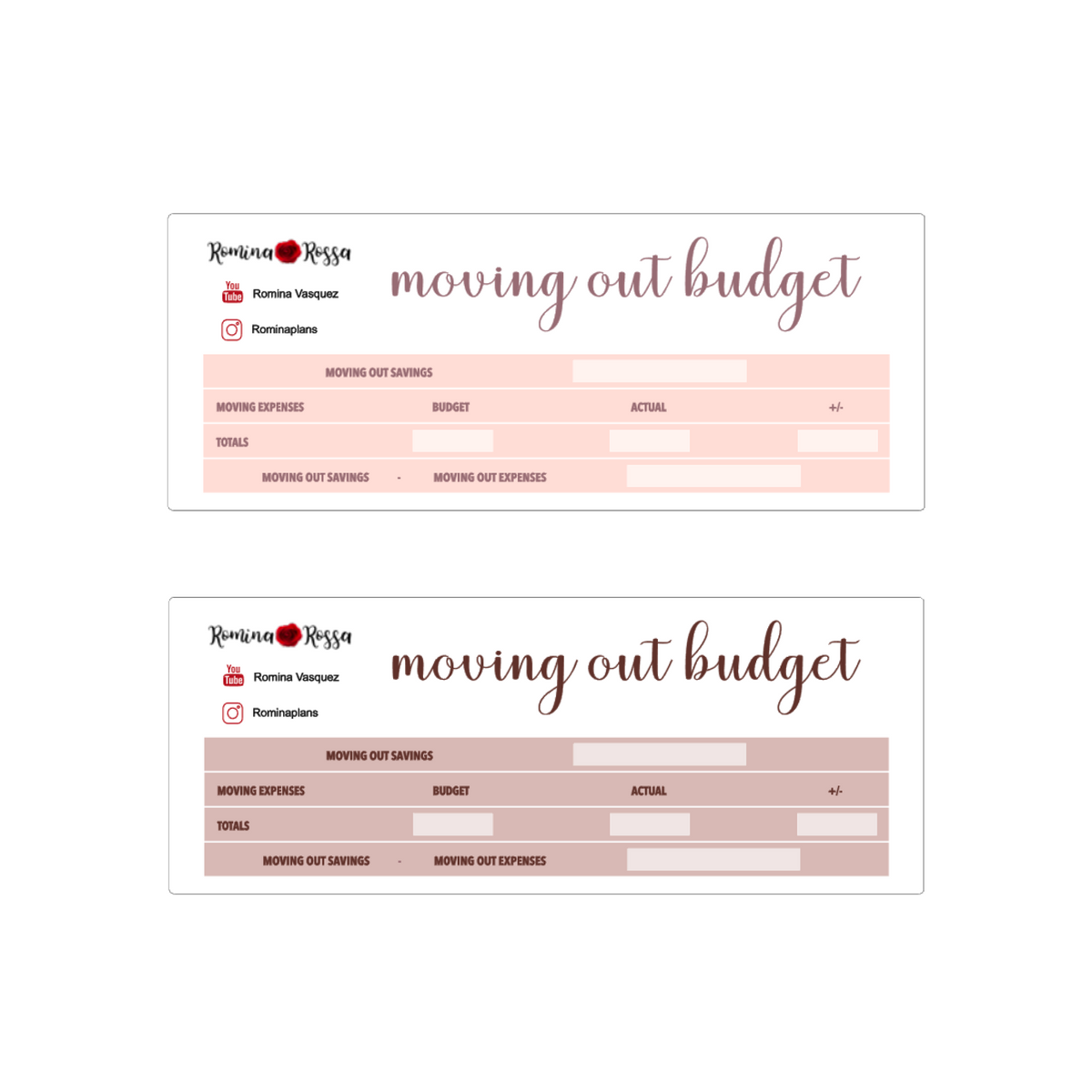 Moving Out Budget Sticker Kit | 7x9 Planner – Romina Rossa