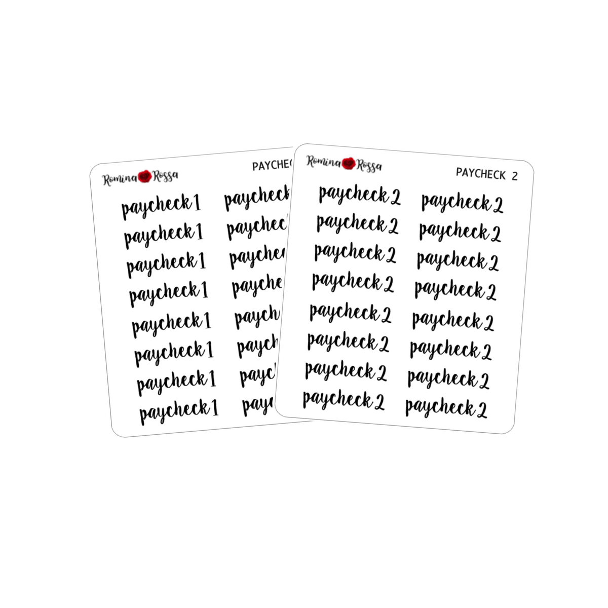 Paycheck Script Stickers - Decorative Planner Sticker – Romina Rossa